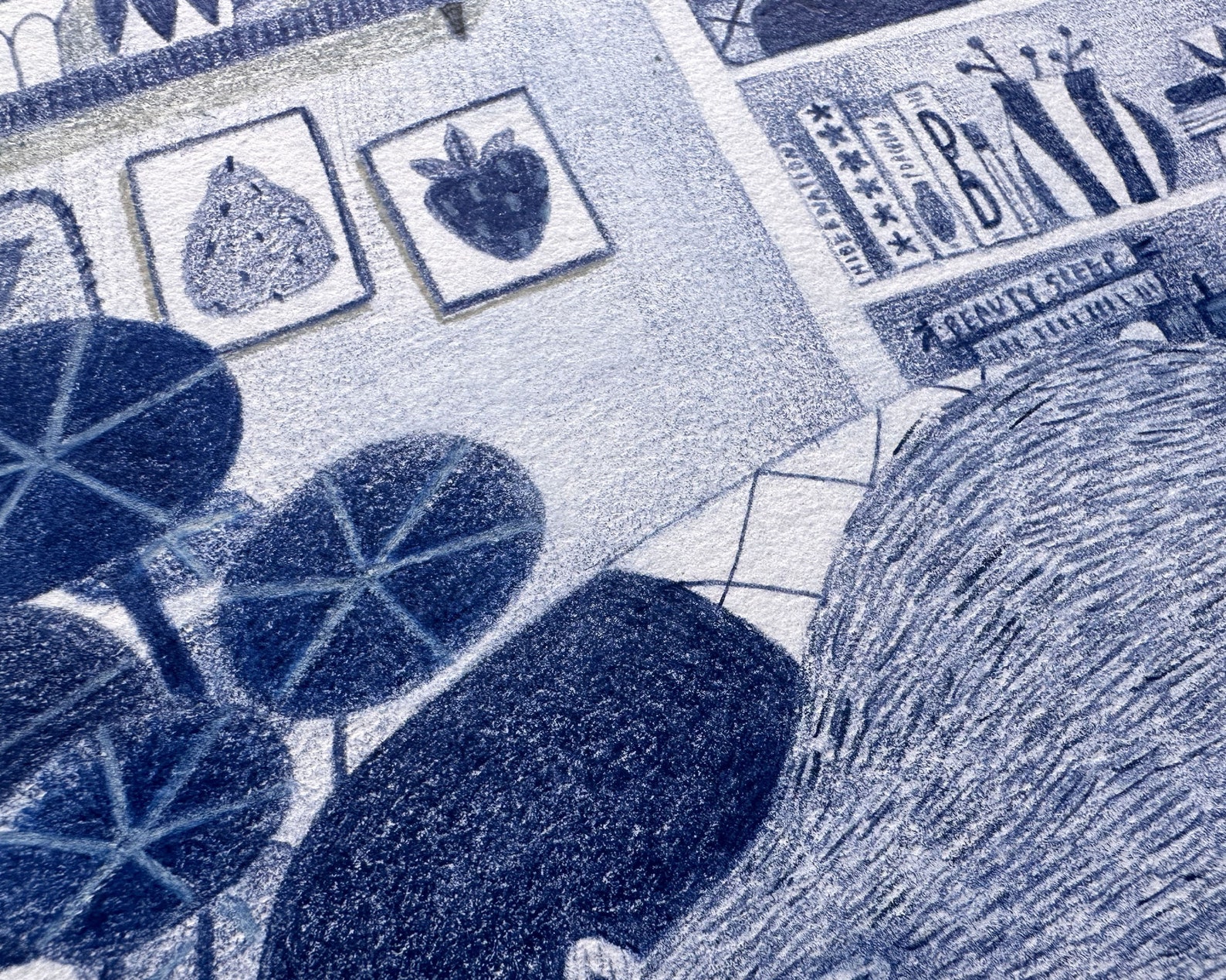 Blue the Bear on the Couch ORIGINAL Color Pencil Drawing - Etsy