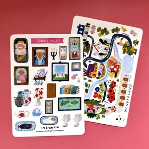 Alice in Wonderland Clear Sticker Sheet A6 Bullet Journal Planner ...