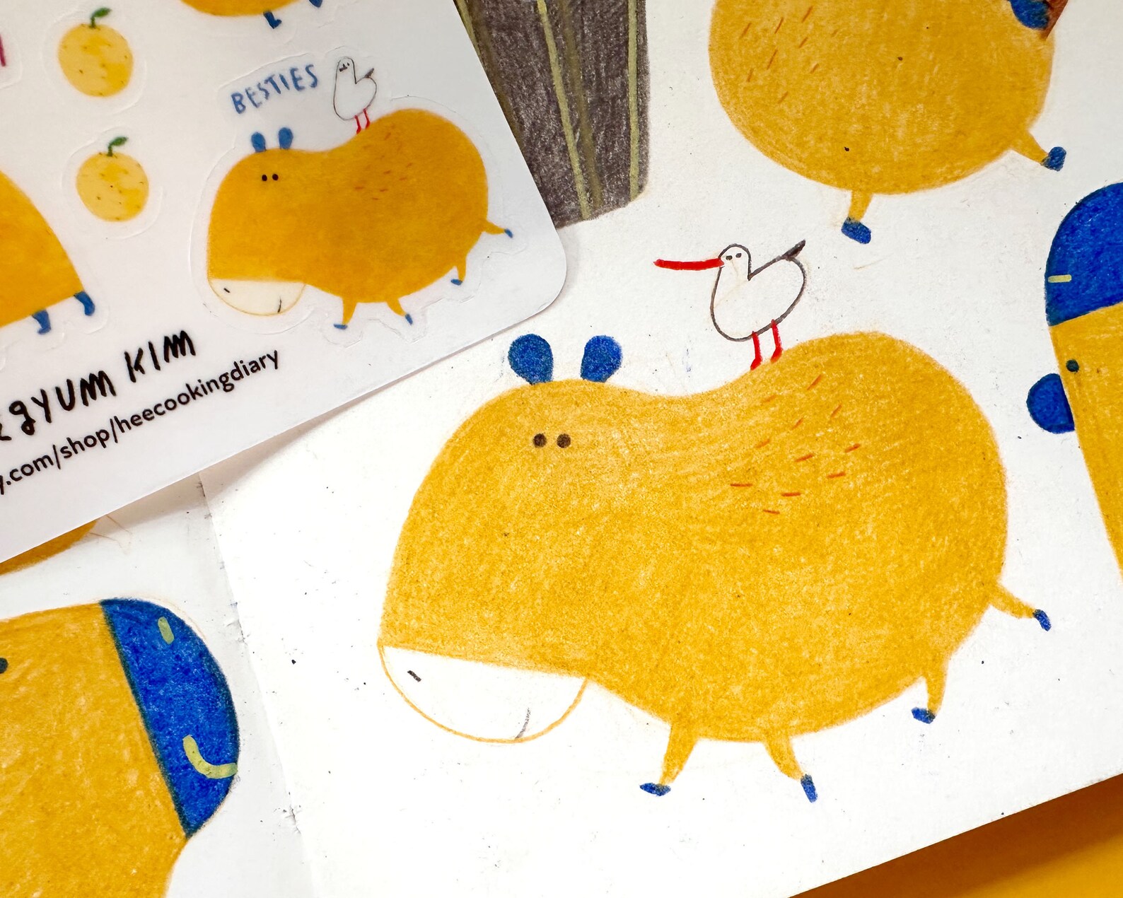Capybara Cute Animal Clear Sticker Sheet A6 Bullet Journal Planner ...