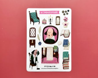 Shakespeare Stickers One Inch Round Seals - Etsy