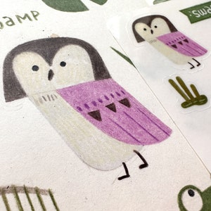 Swamp Animals Alligator Clear Sticker Sheet A6 Bullet Journal Planner ...