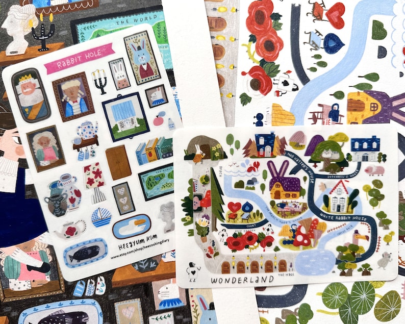 Alice in Wonderland Clear Sticker Sheet A6 Bullet Journal - Etsy