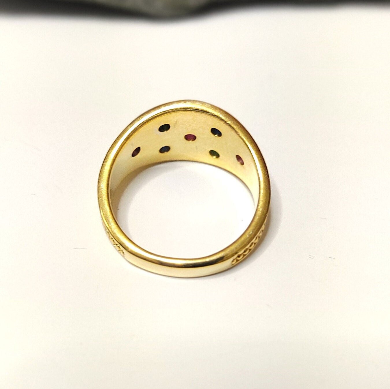 Greek Byzantine Ring 18K Gold-plated Silver 925 & Multy-colour Gem ...