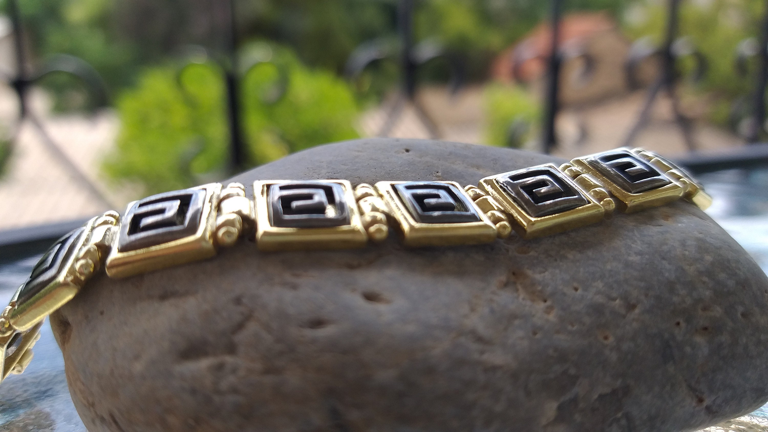 Meander Ancient Greek Mythology Link Bracelet Gold-plated - Etsy
