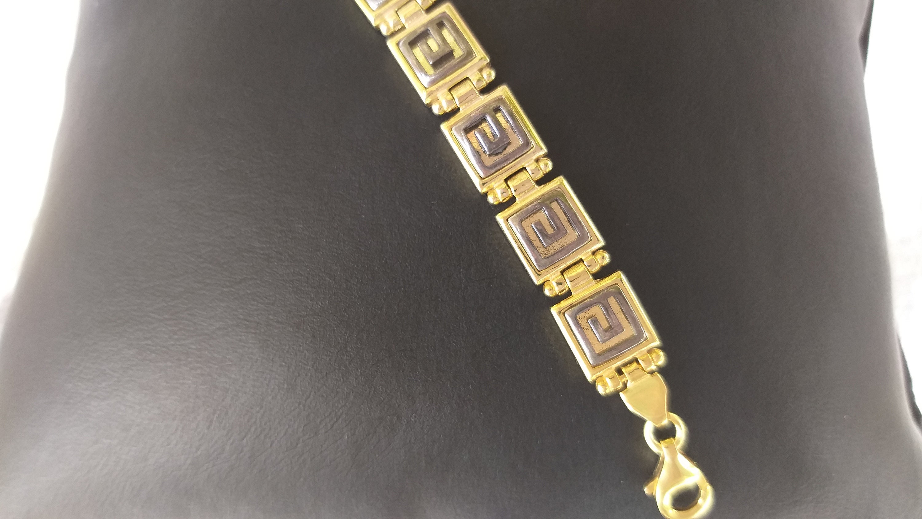 Meander Ancient Greek Mythology Link Bracelet Gold-plated | Etsy