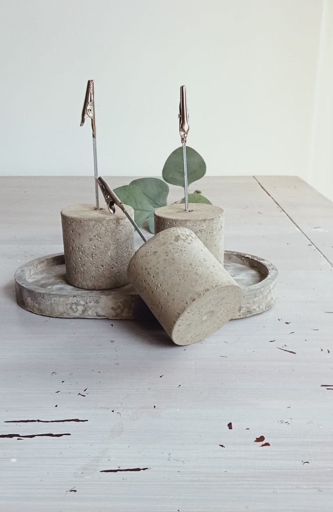 Concrete Photo Clip Stand/handmade Concrete Note Holder/picture Clip ...