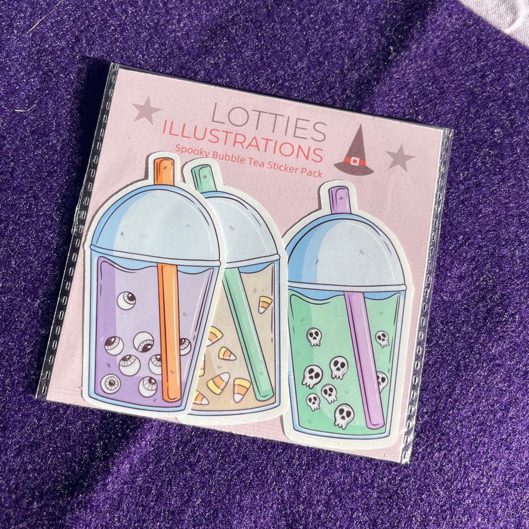 Spooky Bubble Tea Sticker Pack - Etsy