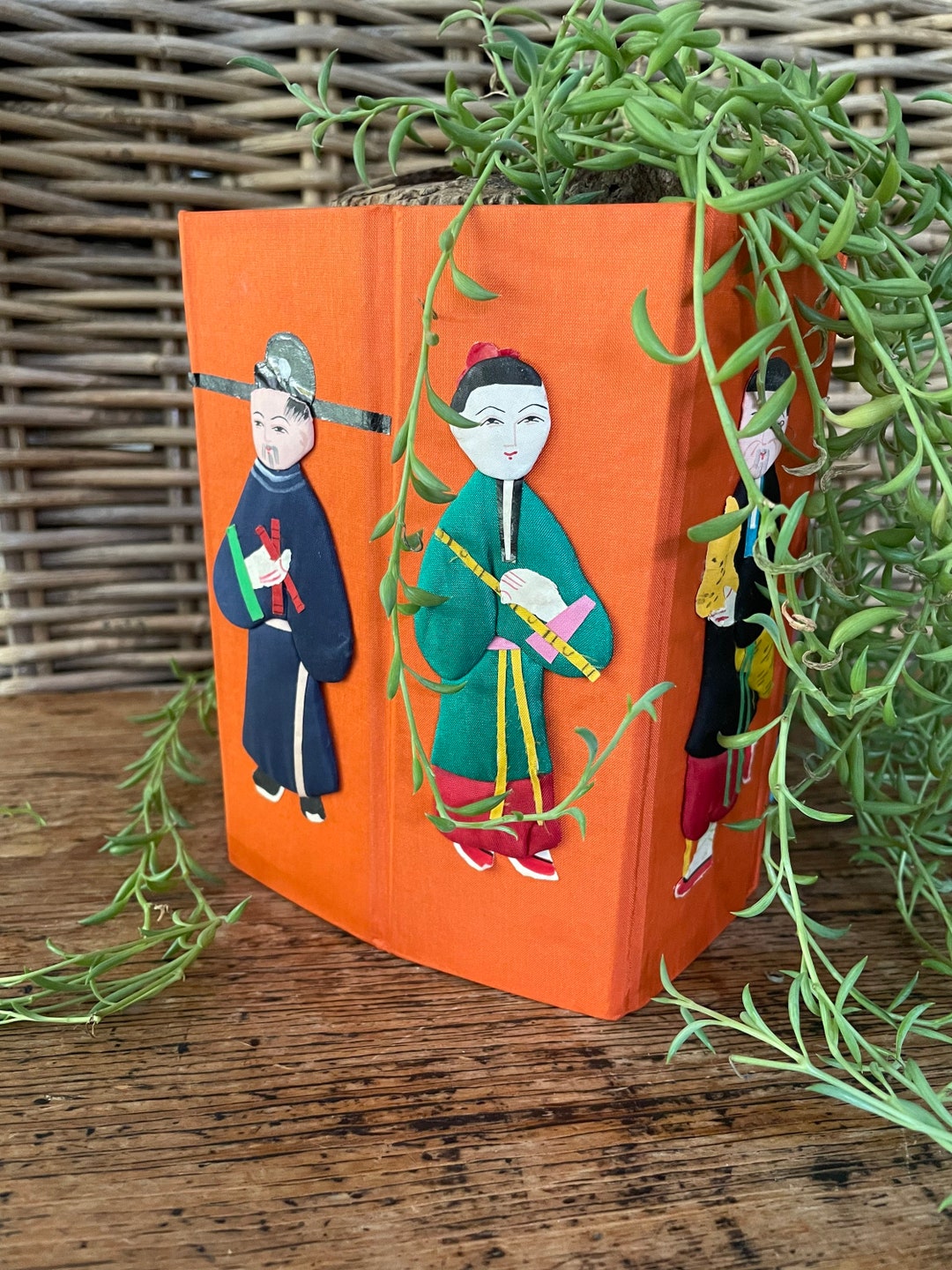 Vintage RARE Chinese Silk Hand-crafted Collapsible Box, Orange - Etsy
