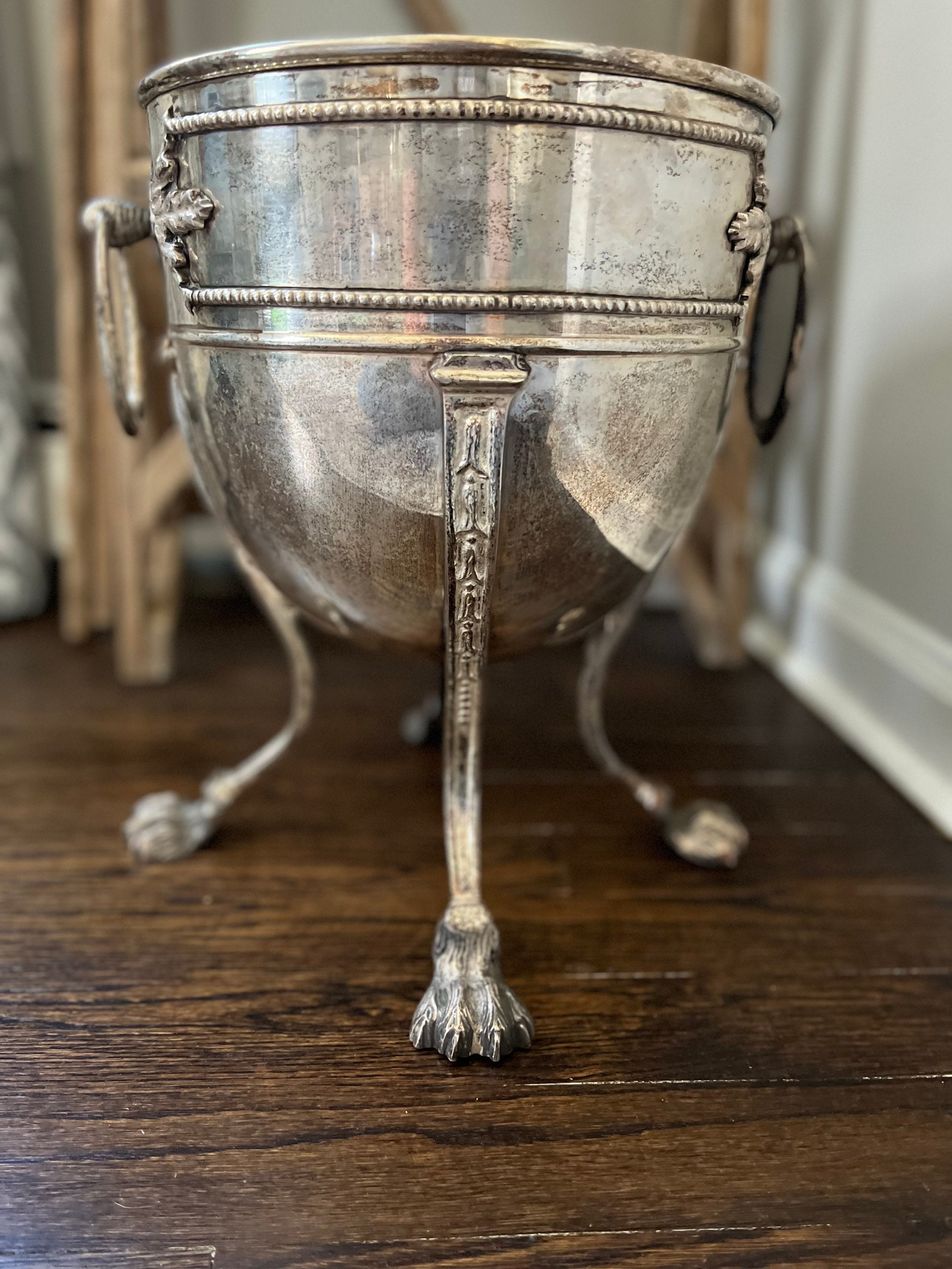 Vintage Silver Plated Claw Footed Ice Bucket/ Topiary - Etsy