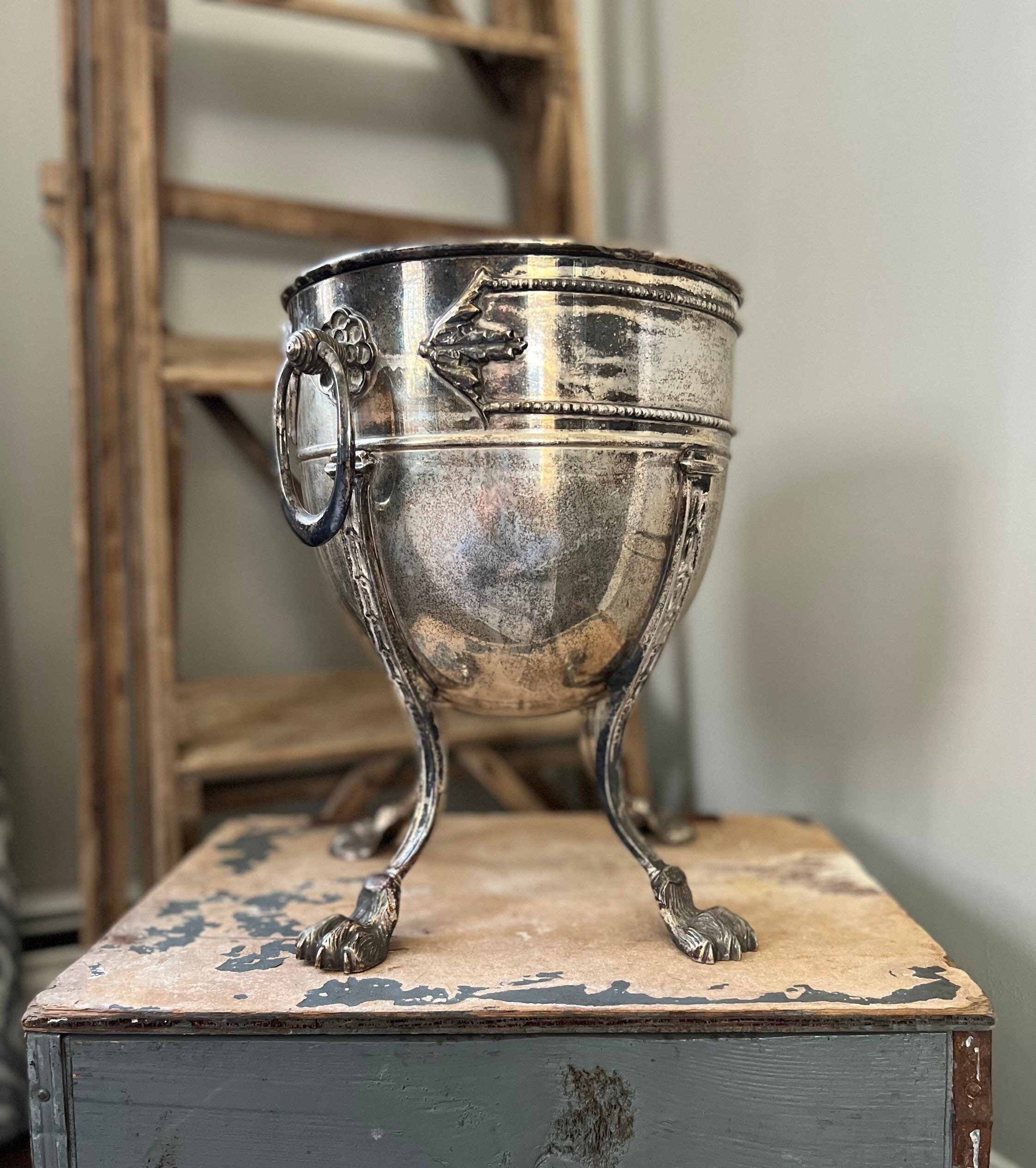 Vintage Silver Plated Claw Footed Ice Bucket/ Topiary - Etsy