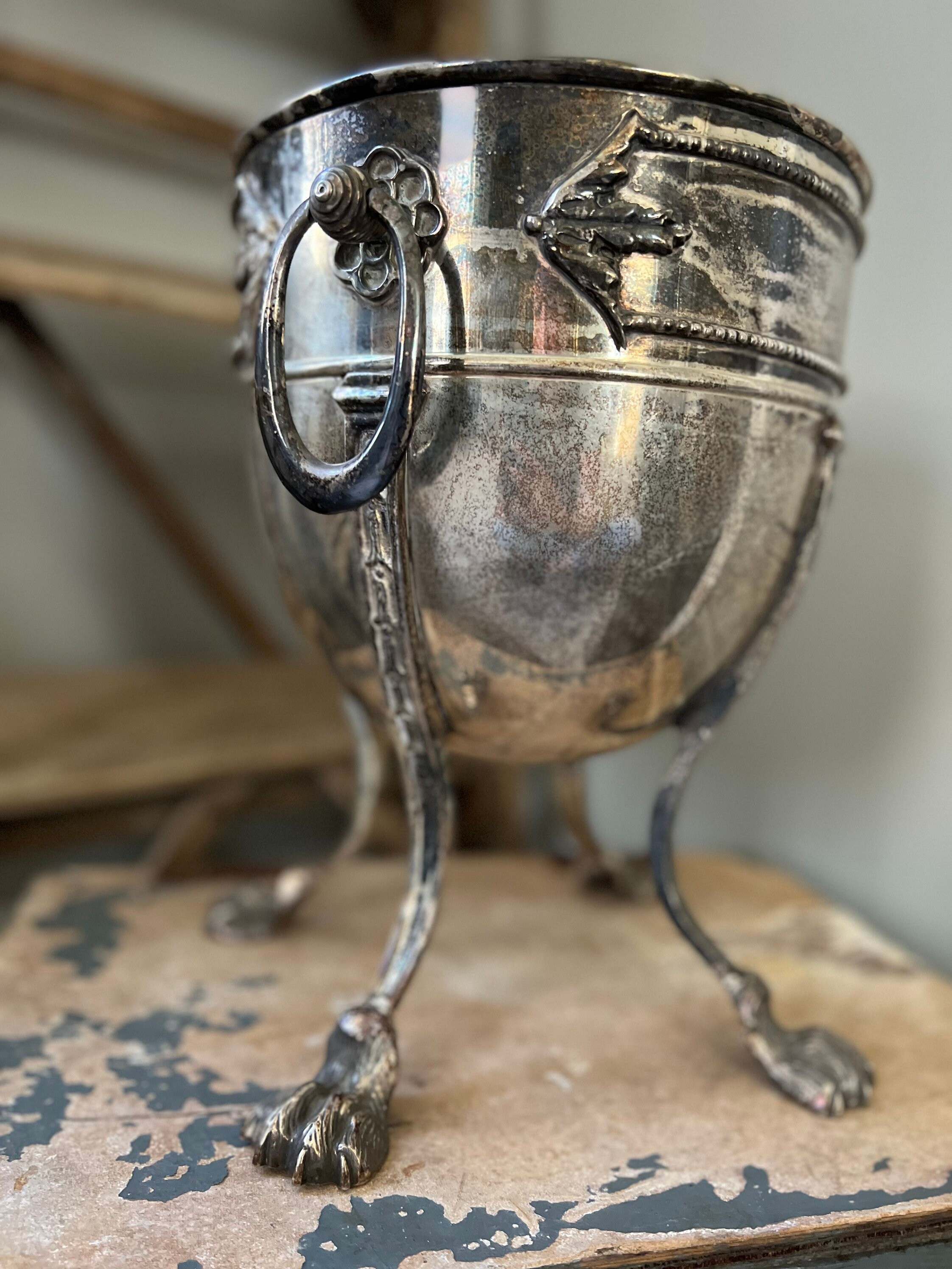 Vintage Silver Plated Claw Footed Ice Bucket/ Topiary - Etsy