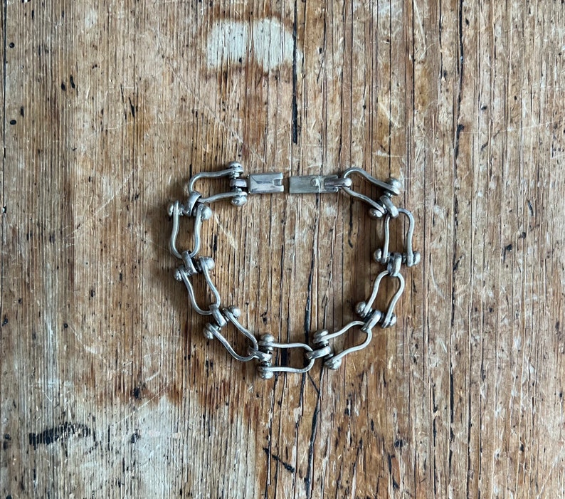 Vintage Mexico 925 Sterling Silver Shackle Bracelet Sterling Silver ...