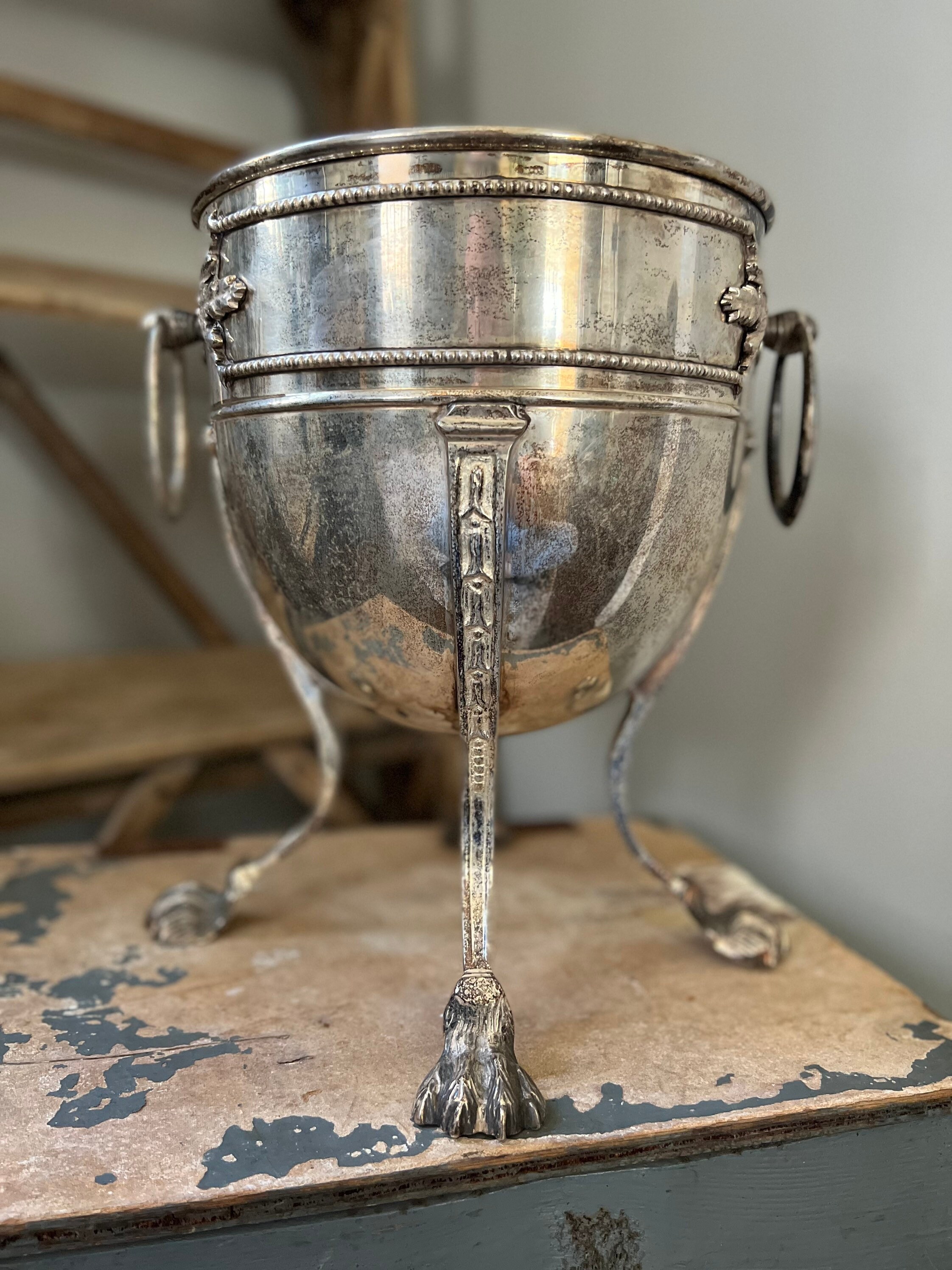 Vintage Silver Plated Claw Footed Ice Bucket/ Topiary - Etsy