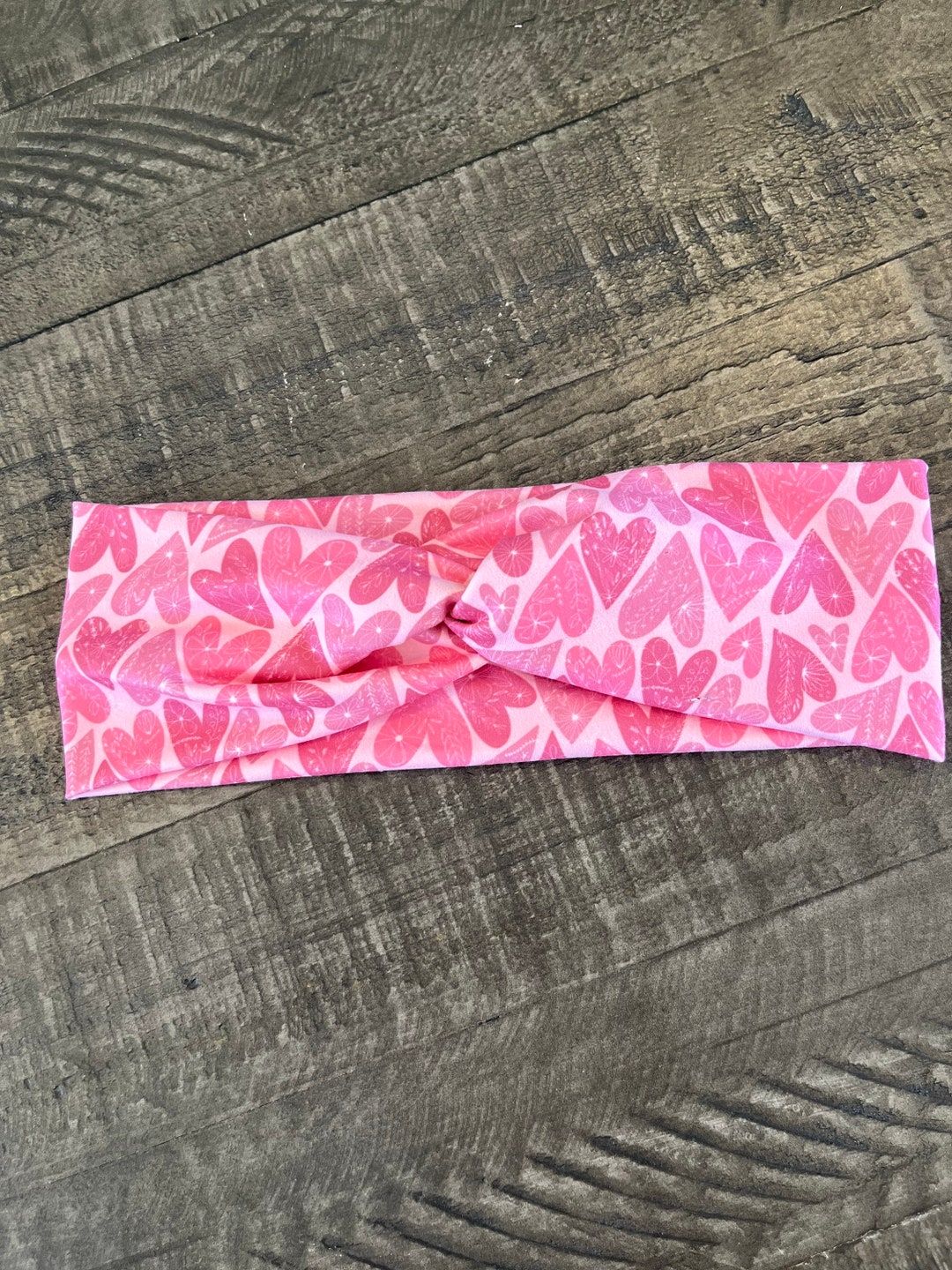 PINK ON PINK Hearts Headband, Valentine Headband, Twist Headband, Wide ...