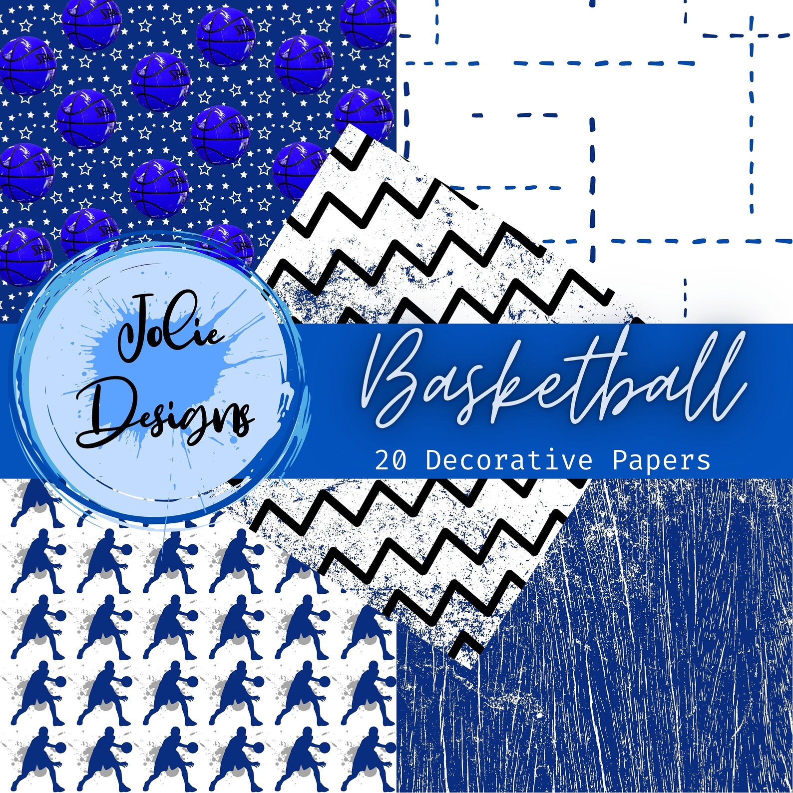 20 blue basketball decorative papers digital instantáneo | Etsy