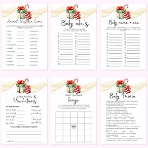 Christmas Gift Baby Shower Games Bundle, Holiday Baby Shower Games ...