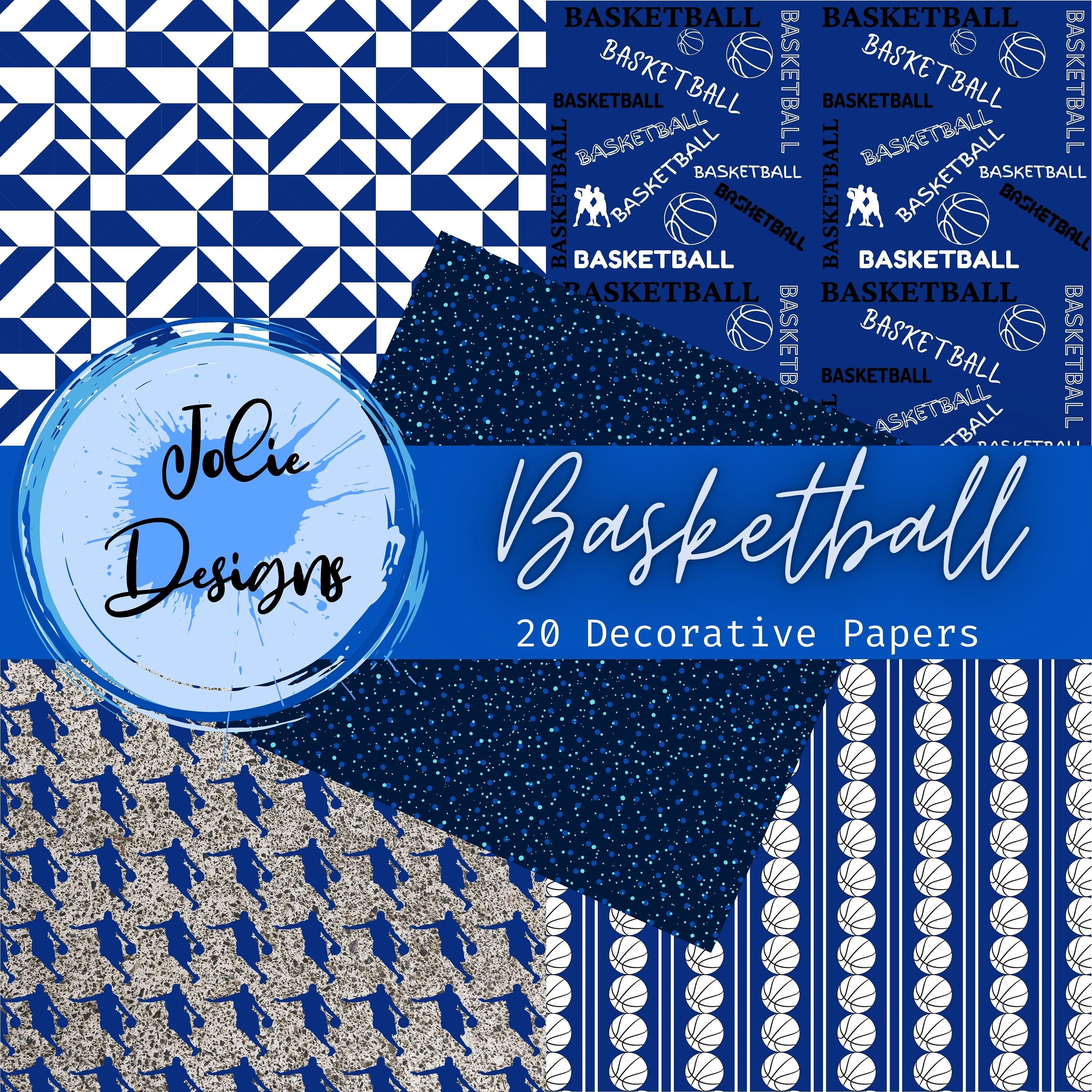 20 blue basketball decorative papers digital instantáneo | Etsy