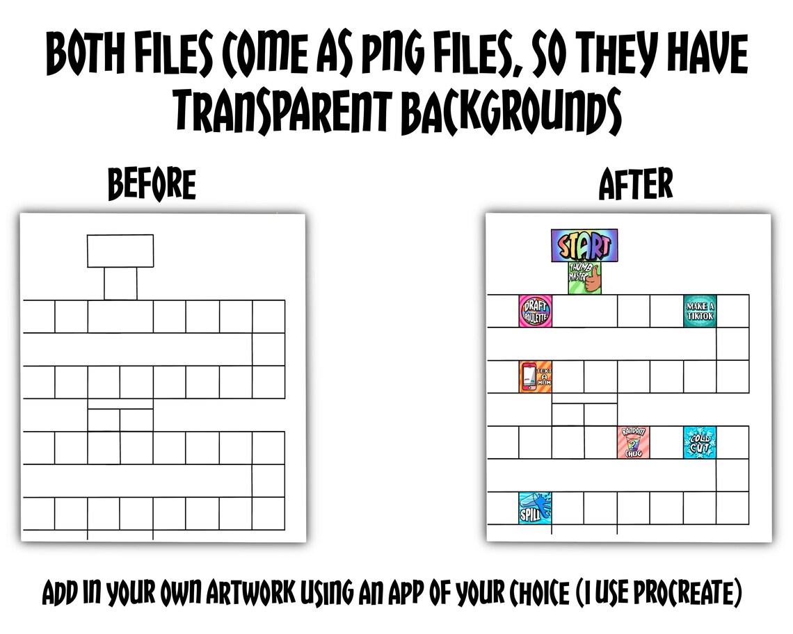 Digital Board Game Template INSTANT DOWNLOAD Create Your Own - Etsy