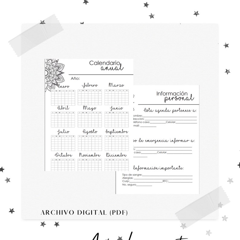 Agenda Sin fecha Para Imprimir Perpetua Mandalas colorear Planificador ...