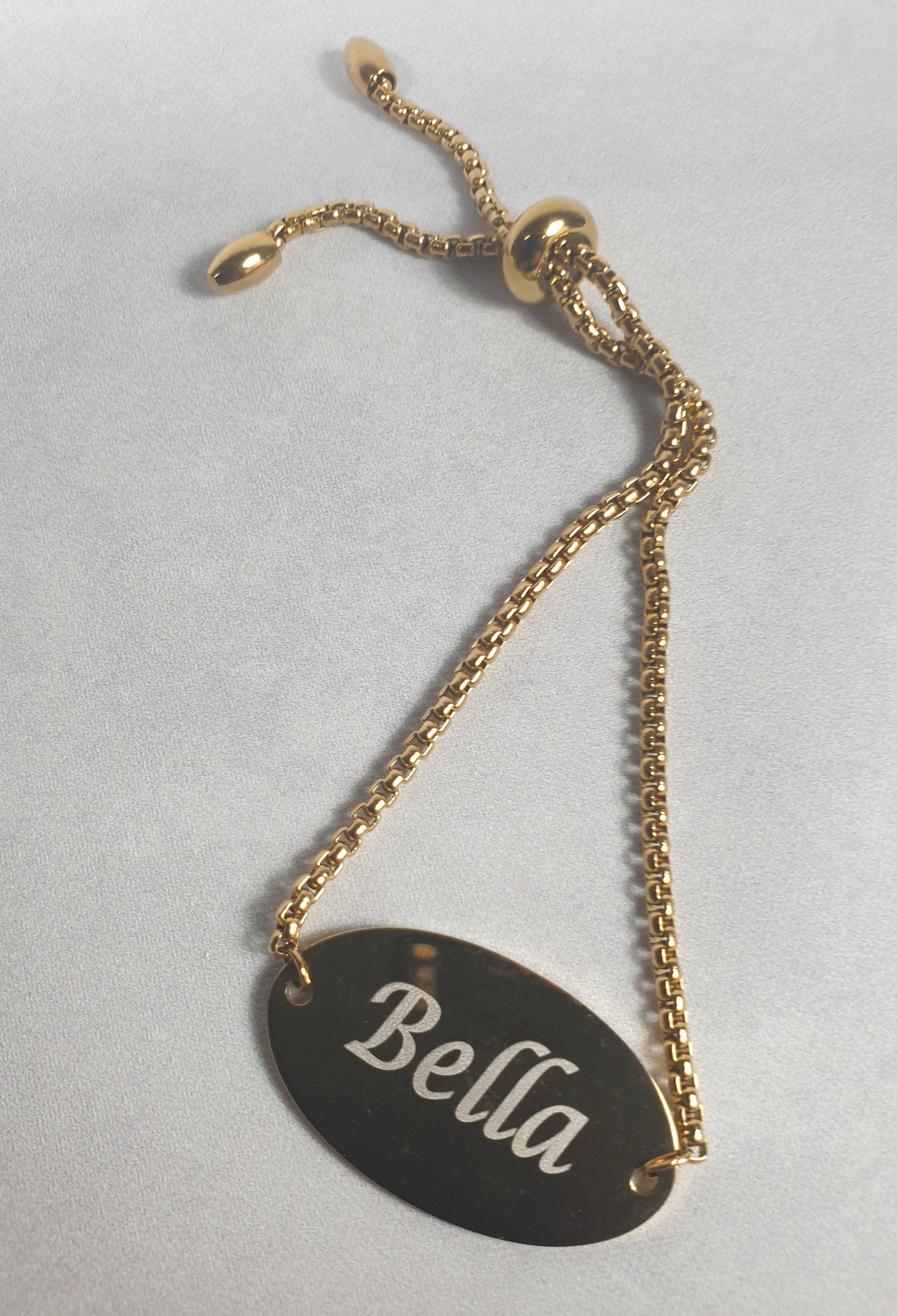 Gold Name Tag & Chain, Stainless Steel Metal Tag for Urns, Engraving ...