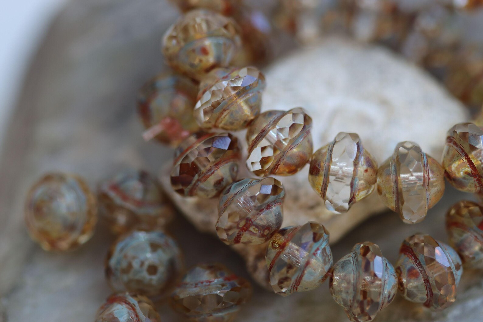 Crystal Picasso Saturn Czech Glass Beads 8x10mm, 10 Beads - Etsy