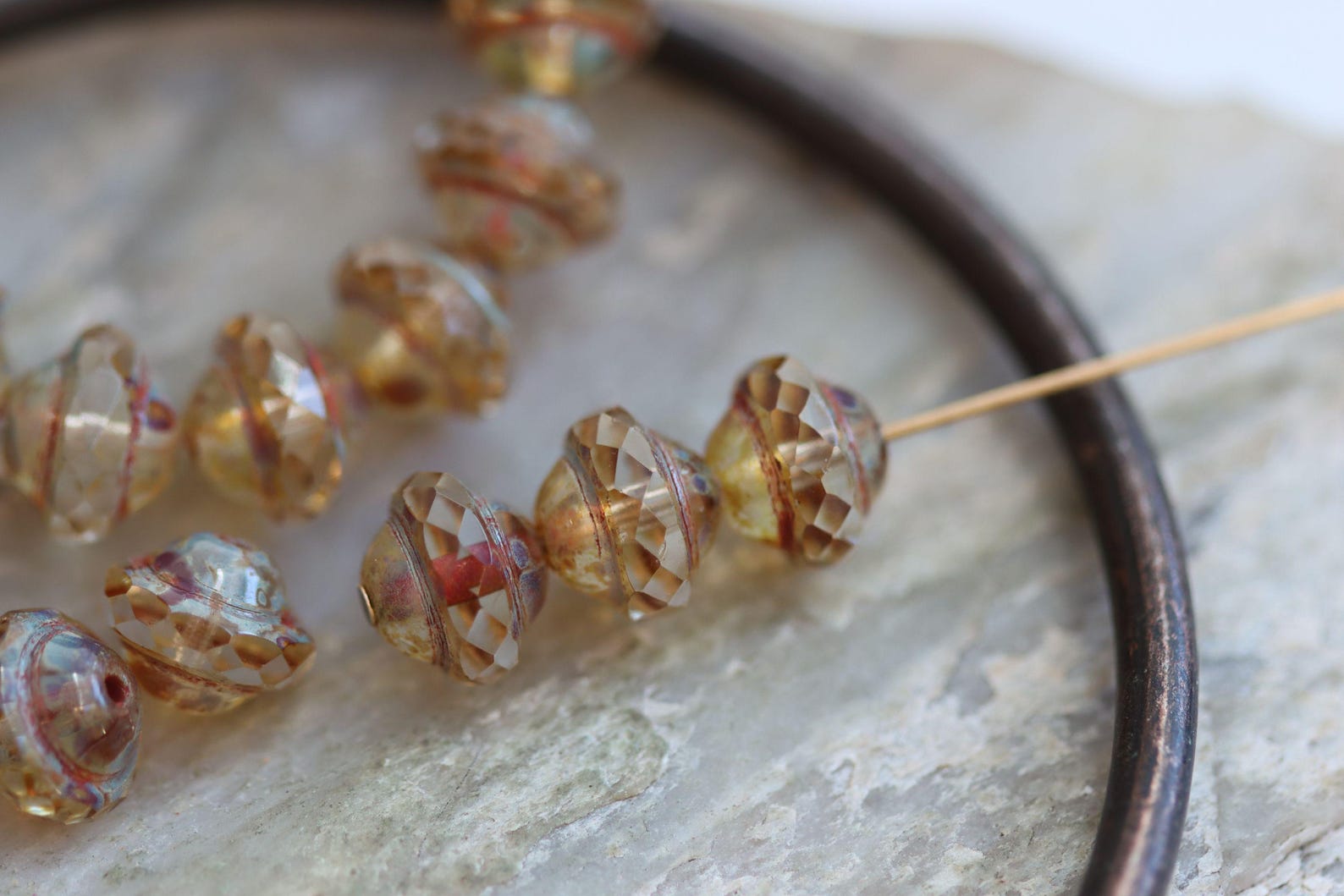 Crystal Picasso Saturn Czech Glass Beads 8x10mm, 10 Beads - Etsy