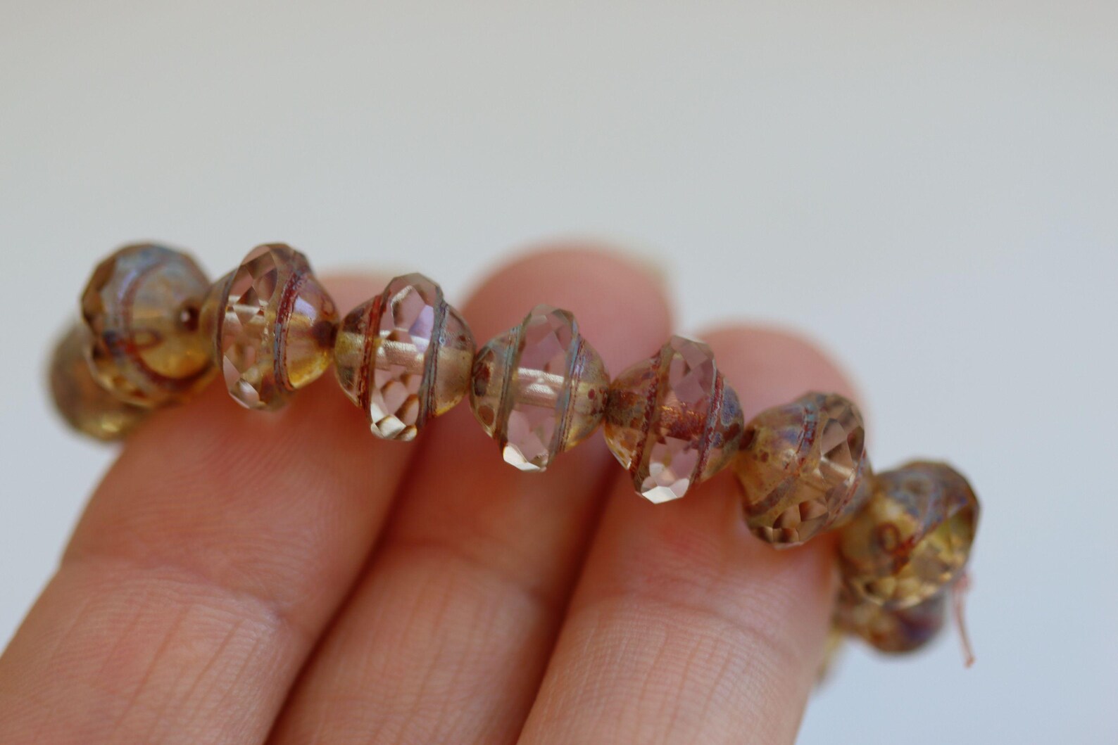 Crystal Picasso Saturn Czech Glass Beads 8x10mm, 10 Beads - Etsy
