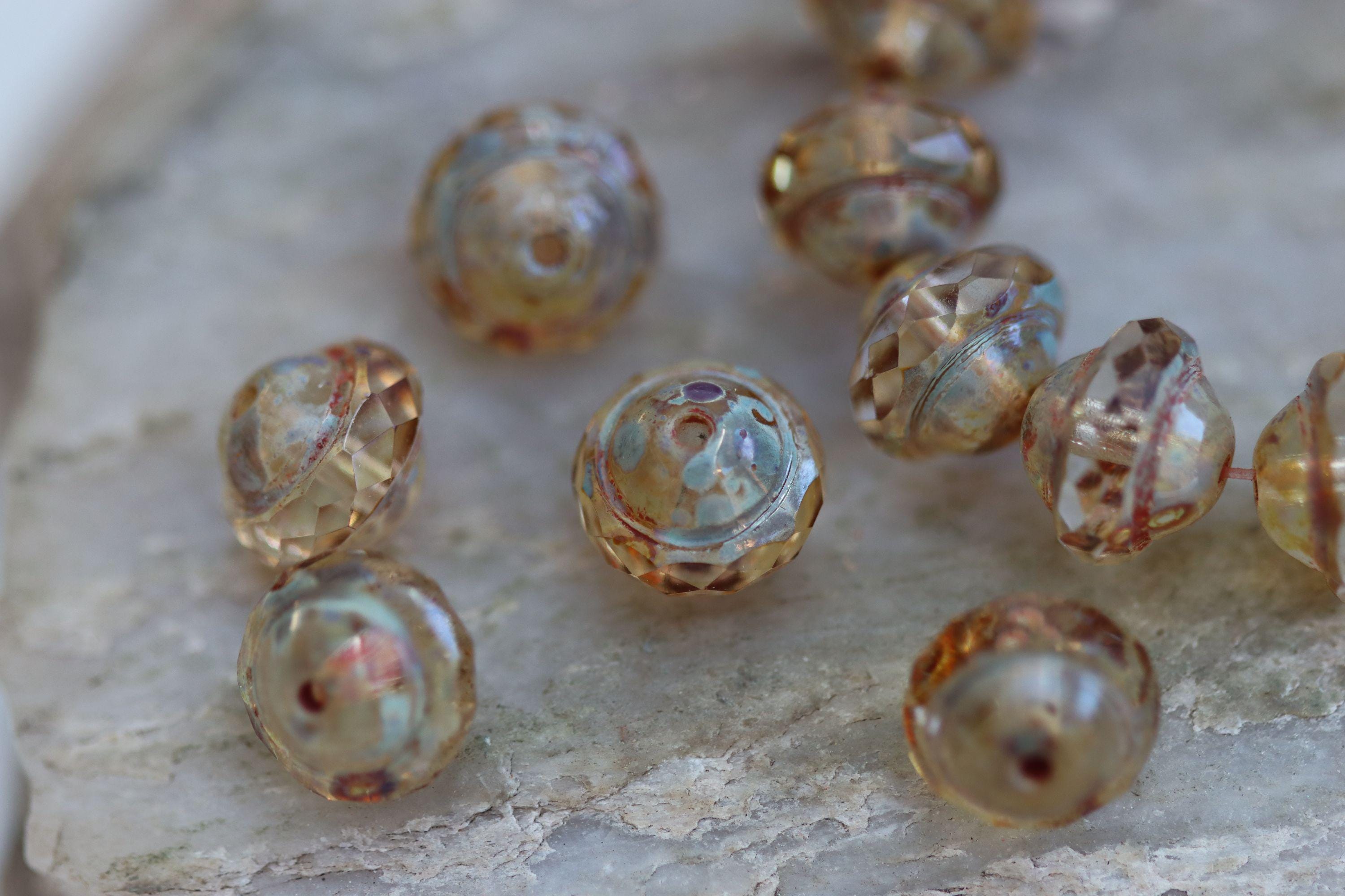 Crystal Picasso Saturn Czech Glass Beads 8x10mm, 10 Beads - Etsy