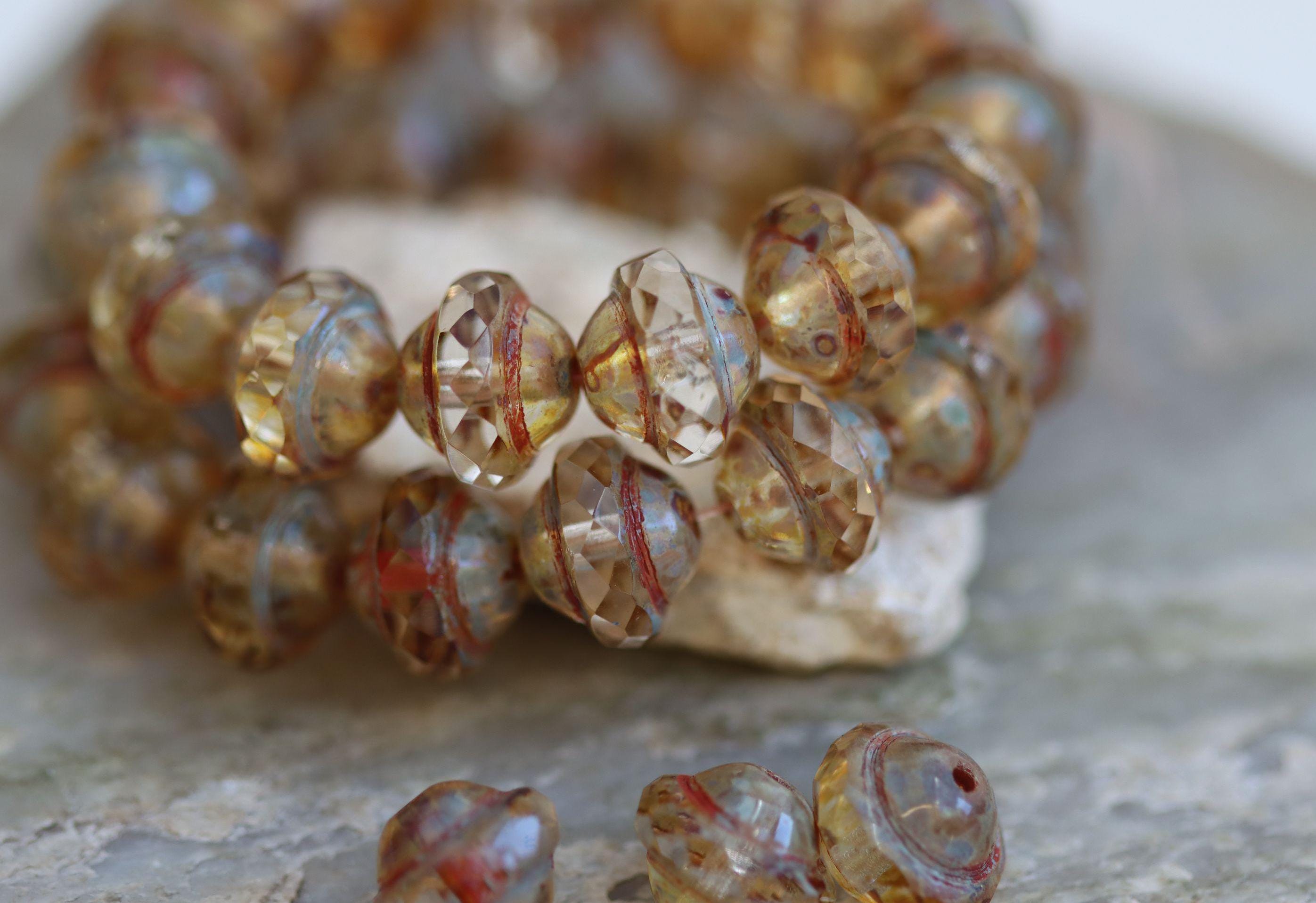 Crystal Picasso Saturn Czech Glass Beads 8x10mm, 10 Beads - Etsy