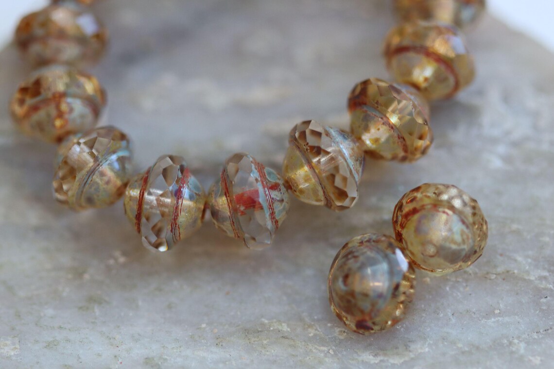 Crystal Picasso Saturn Czech Glass Beads 8x10mm, 10 Beads - Etsy