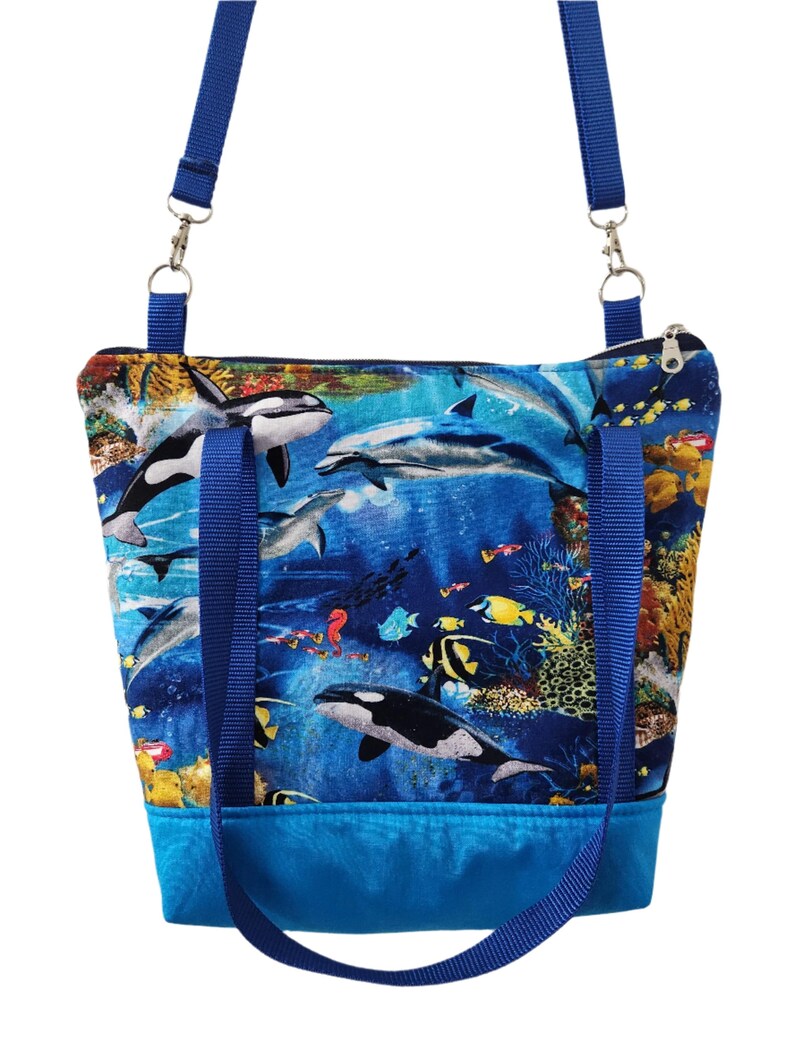 Dolphin and Orca Zippered Convertible Crossbody and Tote Bag - Etsy