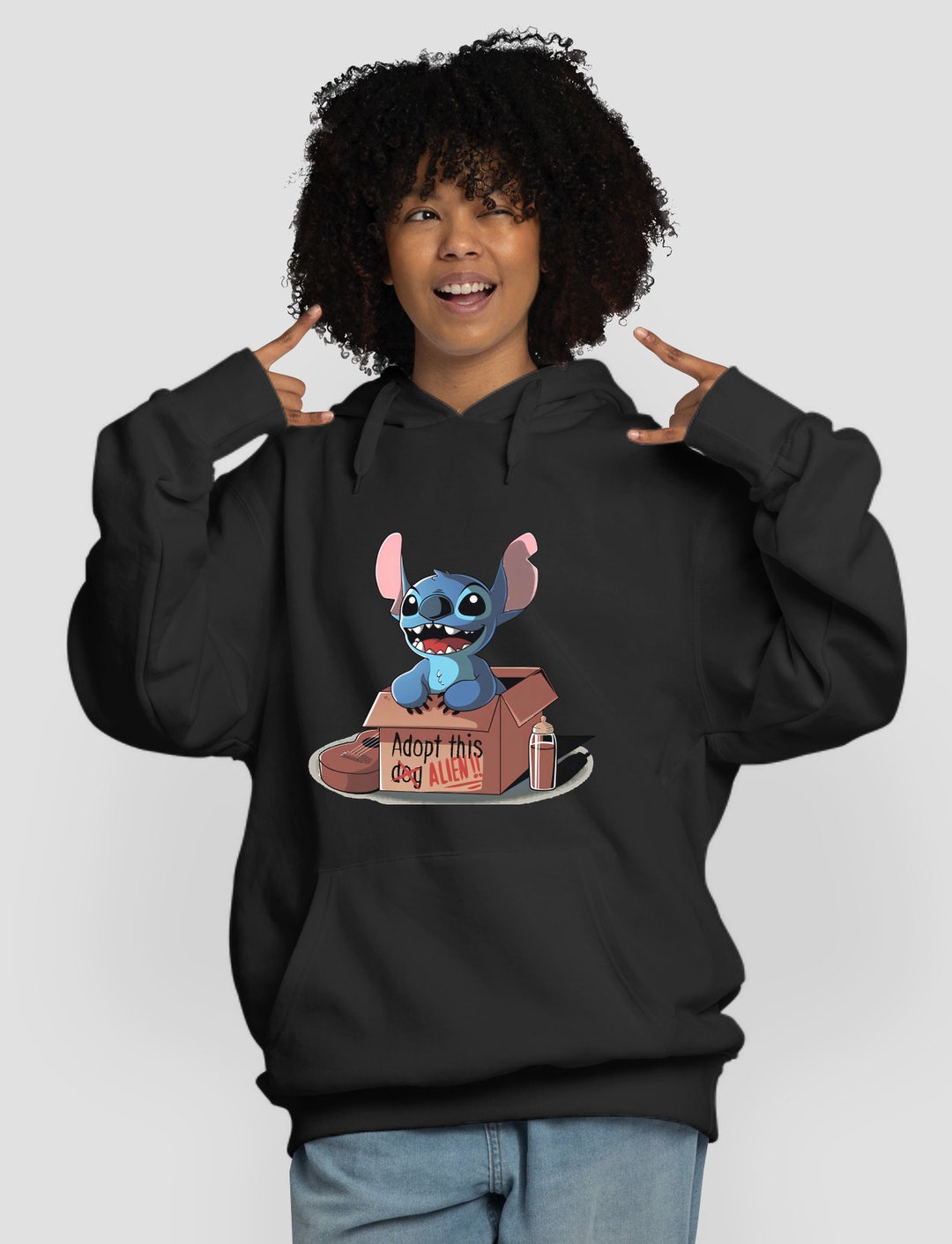 Disney Stitch Adopt This Aliens Quotes Funny Lame Hoodie Men Women ...