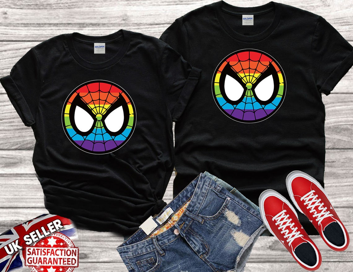 Spider Man Face Gay Pride Rainbow Lgbt Best Gift Tshirt Top - Etsy
