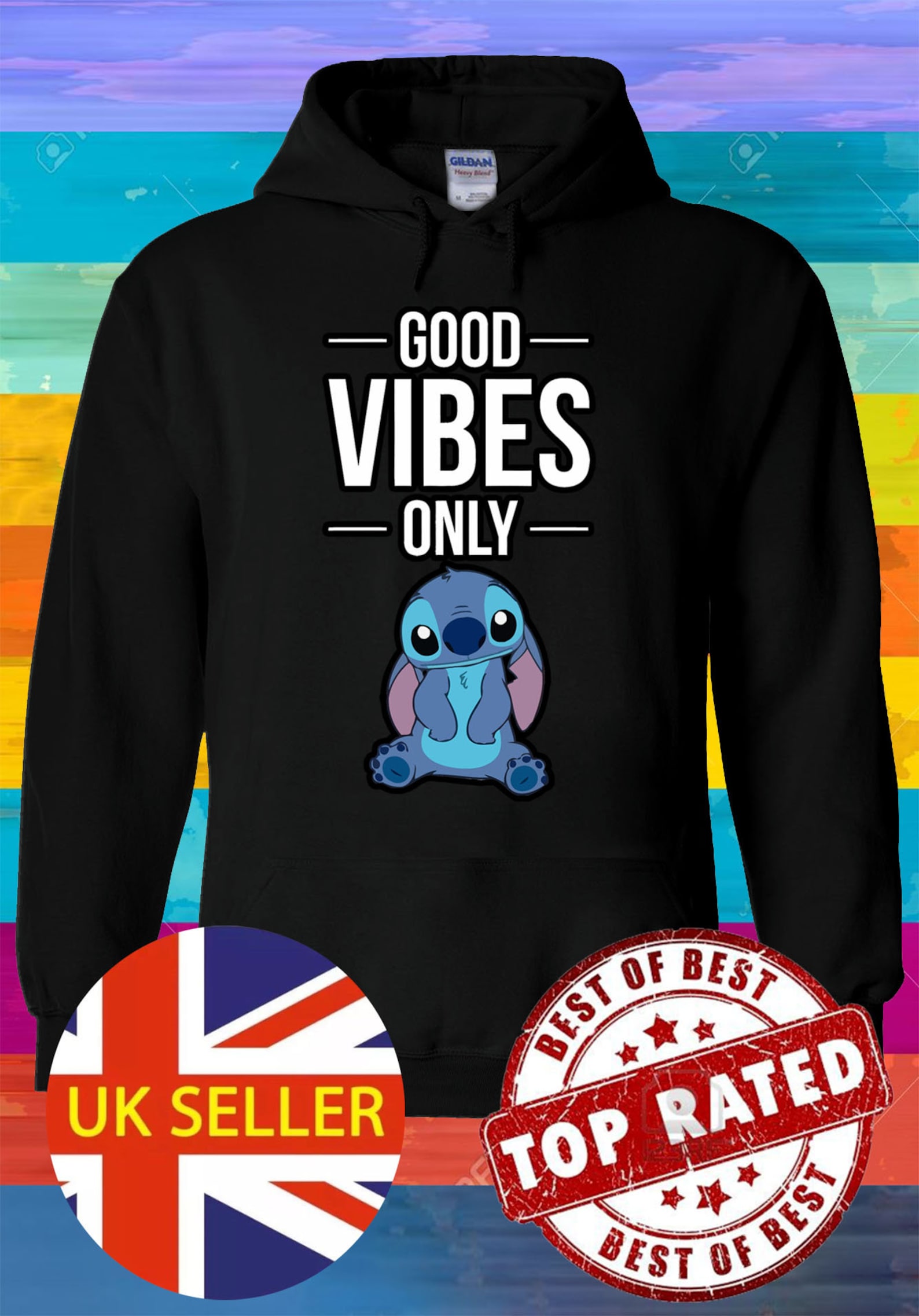 Disney Lilo & Stitch Good Vibes Only Family Hoodie Sweatshirt | Etsy