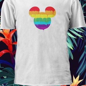 Disney Mickey Minnie Mouse Gay Pride Rainbow LGBT Best Gift Tshirt Top ...