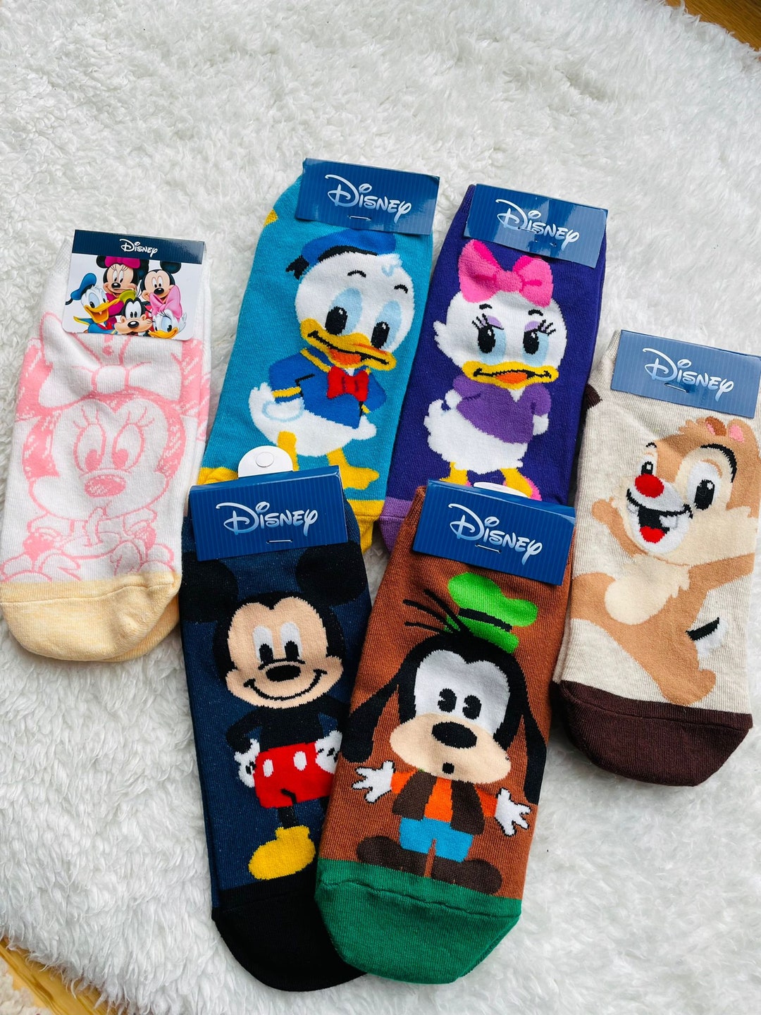 Official Disney Mickey Minnie Mouse Donald Daisy Duck Women's Socks One ...