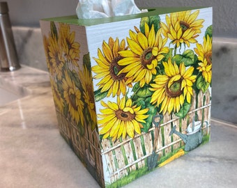 Sunflowers Tissue Box Cover - Etsy