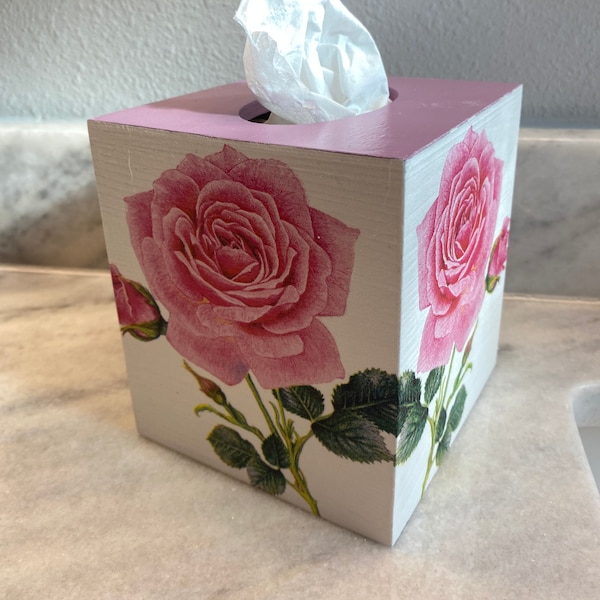 Rose Tissue Box - Etsy