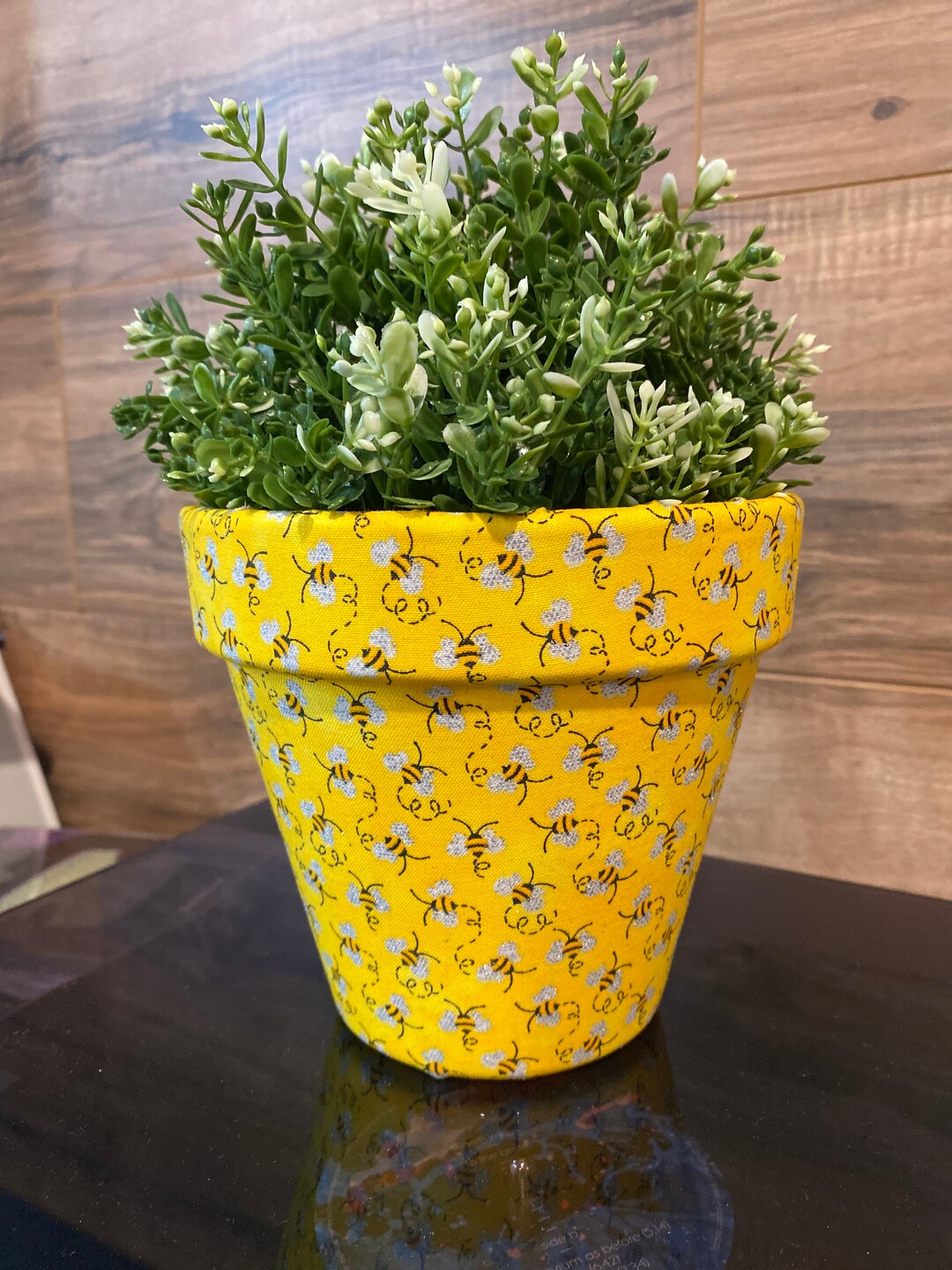 Bees Decoupage Fabric Terracotta Plant Pot - Etsy