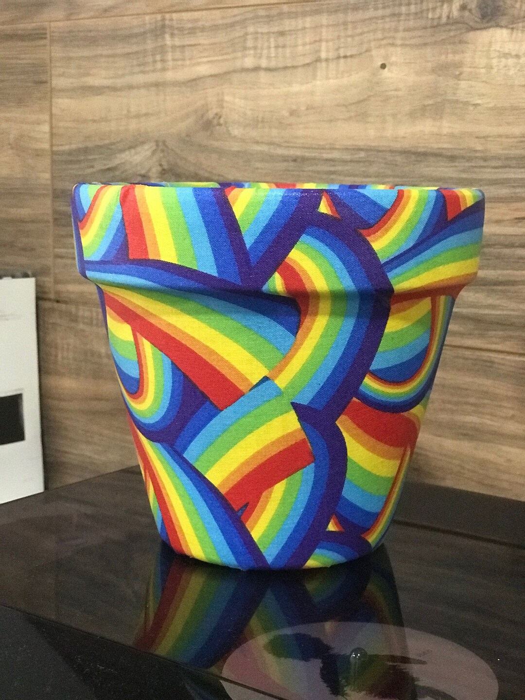 Rainbow Decoupage Fabric Terracota Plant Pot - Etsy
