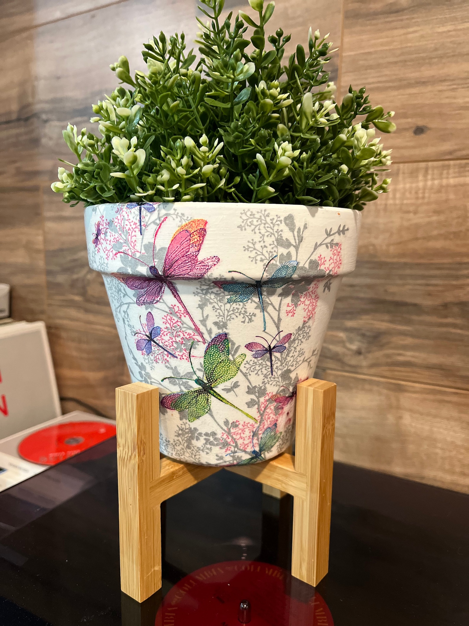 Dragonflies Decoupage Hand Painted Terracotta Plant Pot - Etsy