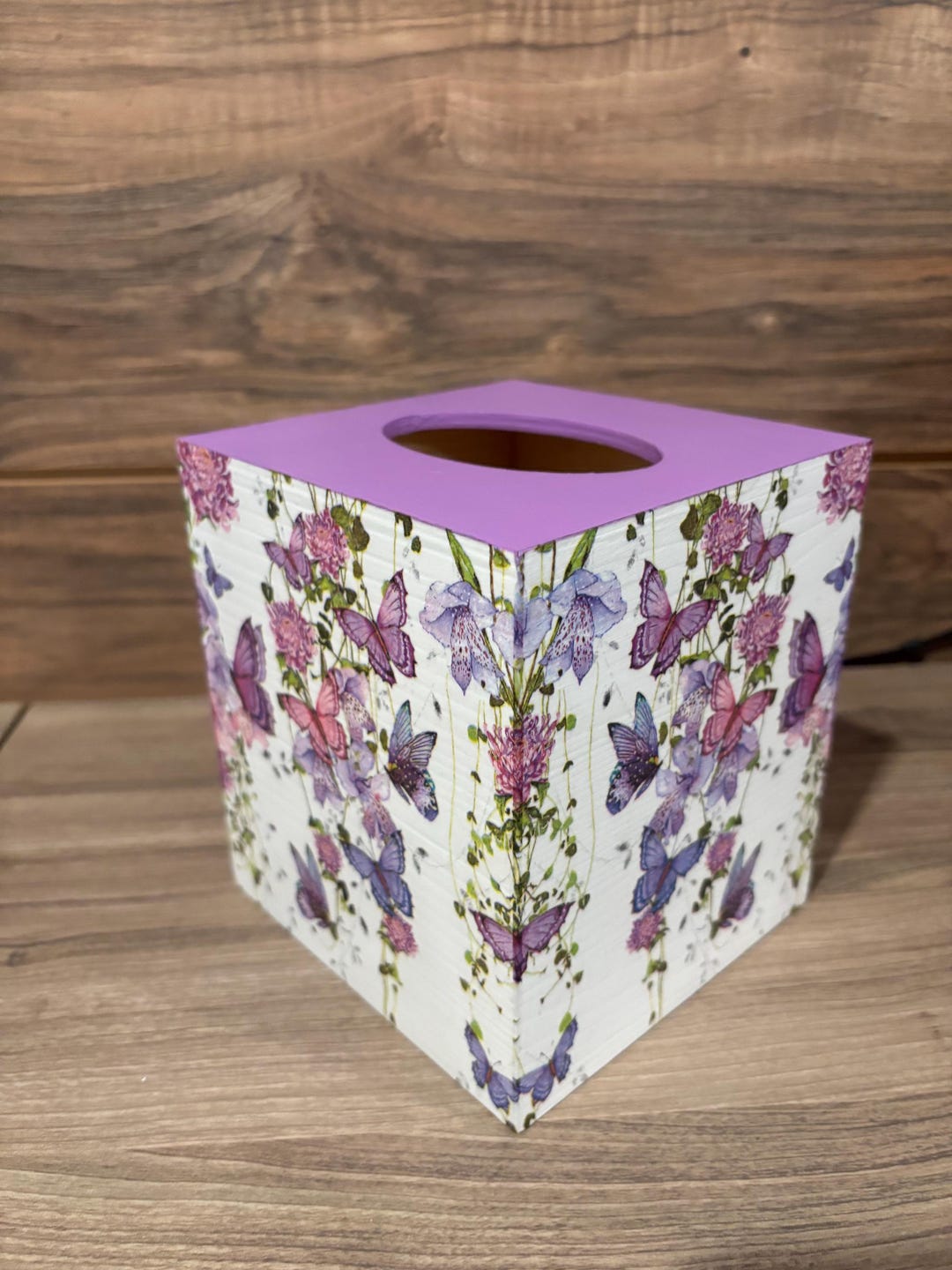 Purple Butterflies Tissue Box Cover - Etsy