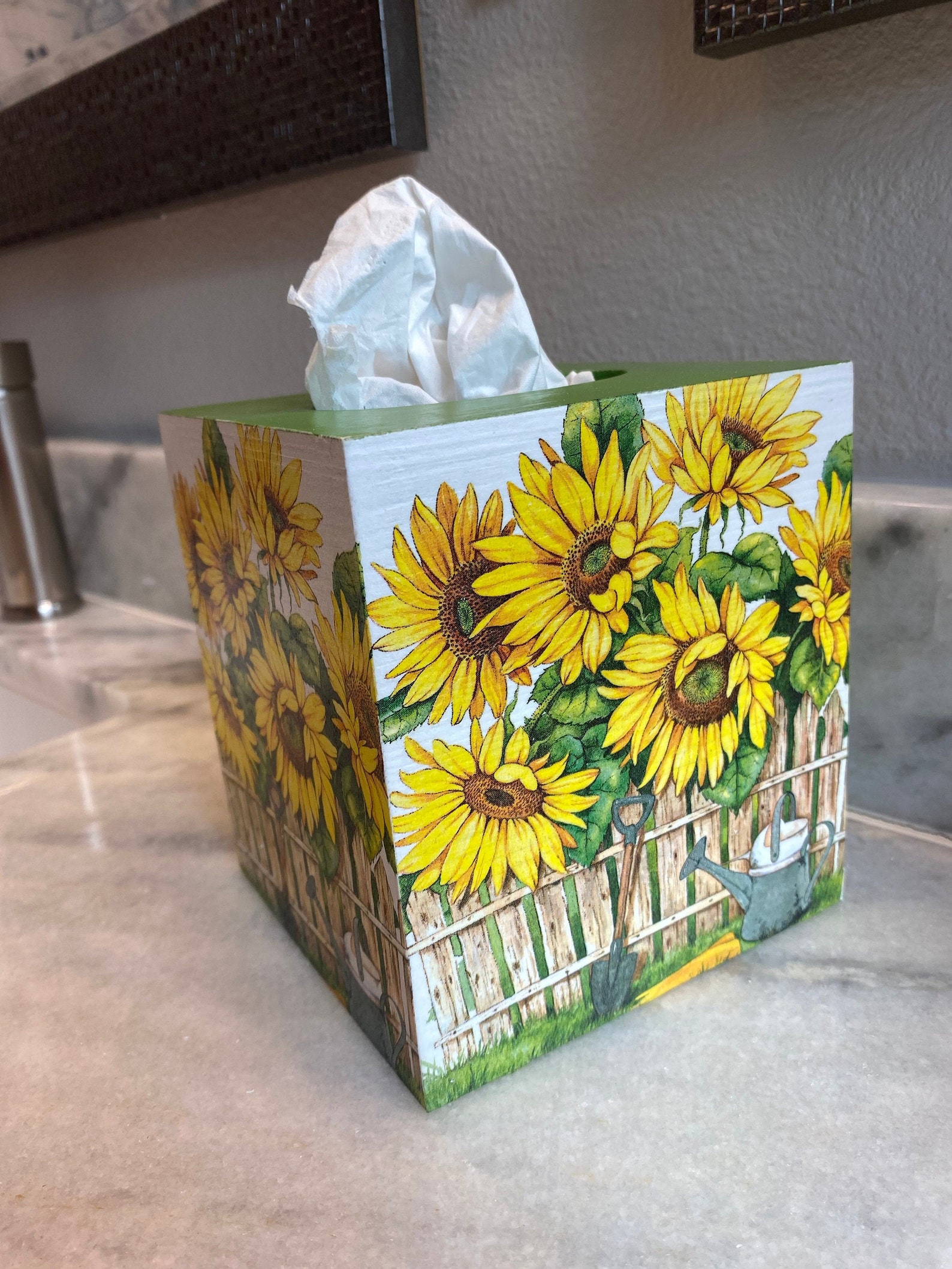 Sunflowers Tissue Box Cover - Etsy