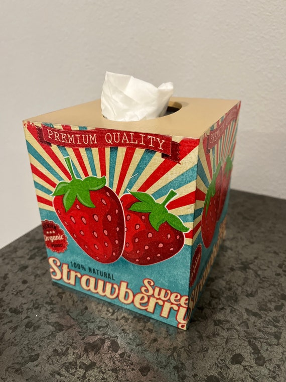 Strawberry Vintage Tissue Box Cover - Etsy