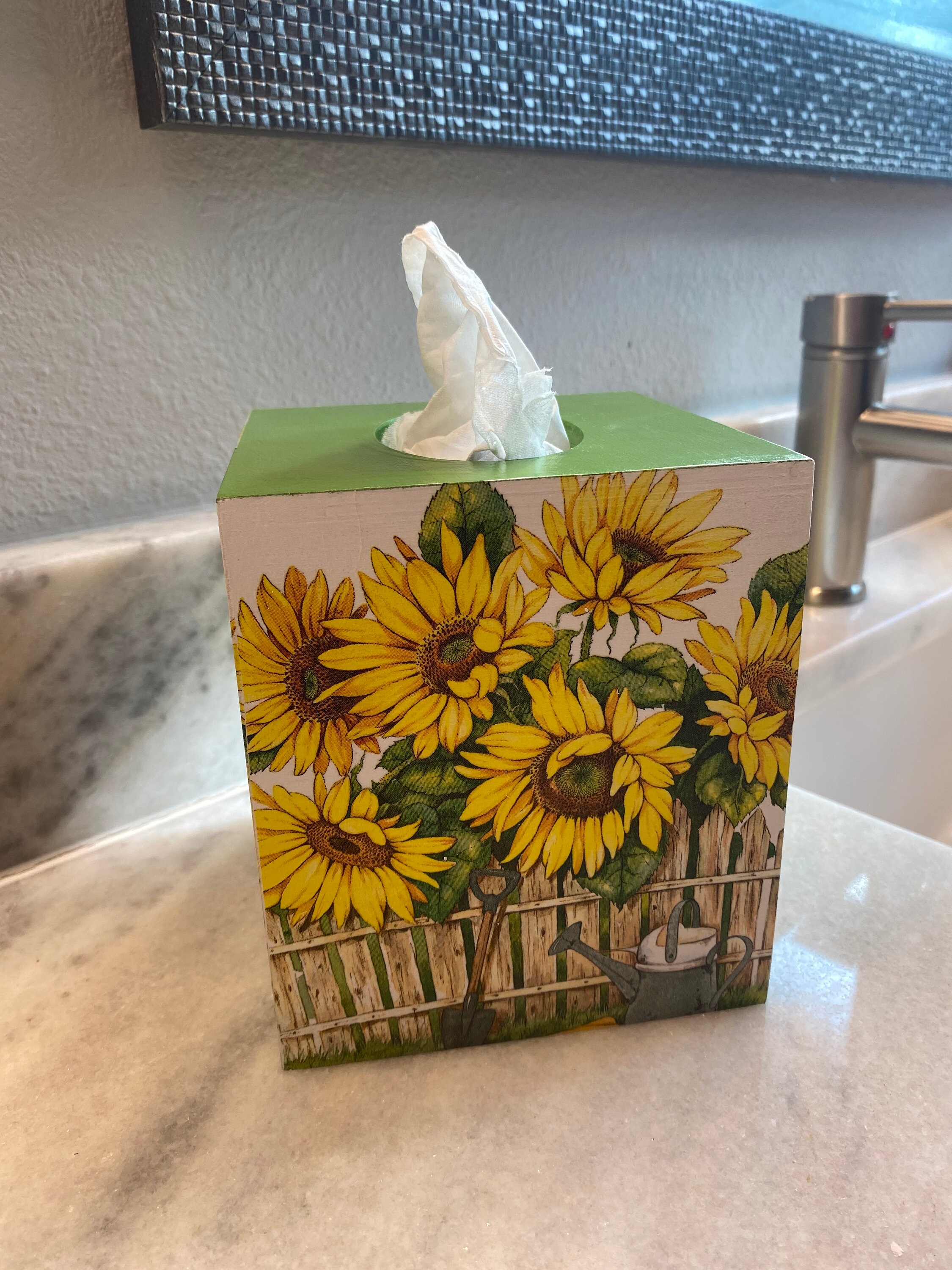 Sunflowers Tissue Box Cover - Etsy