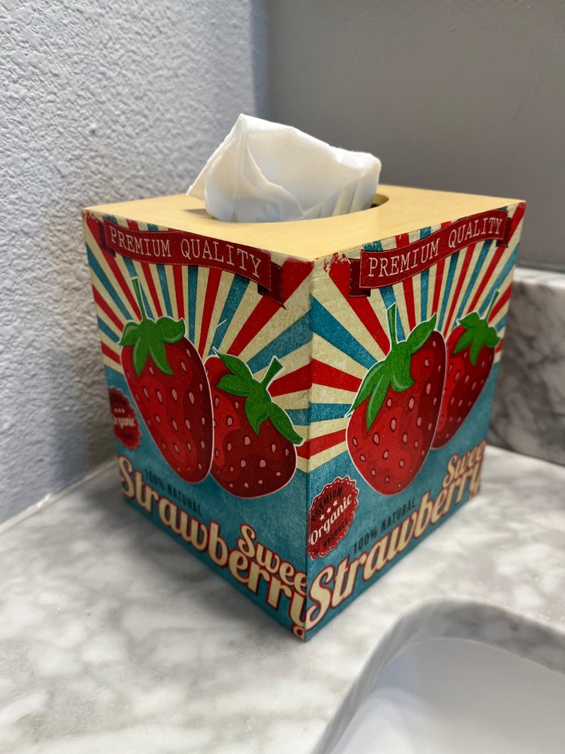 Strawberry Vintage Tissue Box Cover - Etsy