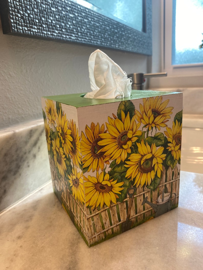 Sunflowers Tissue Box Cover - Etsy
