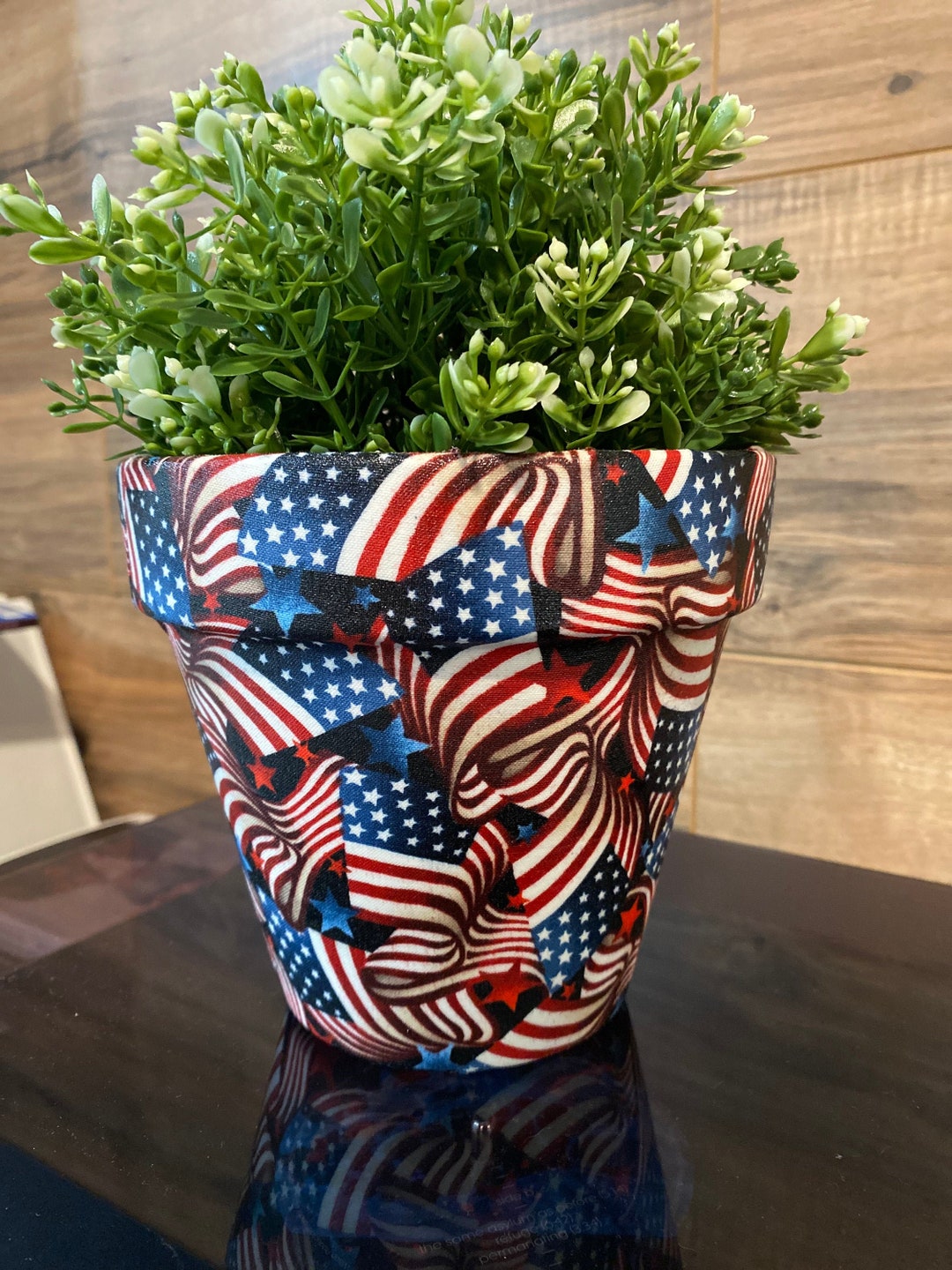 Patriotic American Flags Plant Pot, 4th of July, Labor Day, America ...