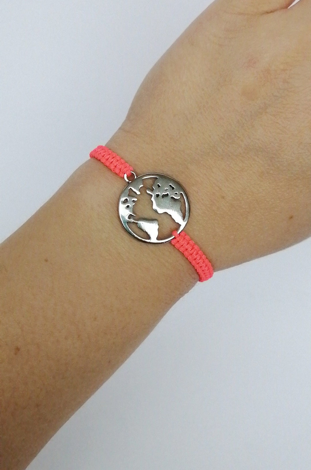 World Map Macrame Braceletwoven Bracelet Travel Bracelet - Etsy