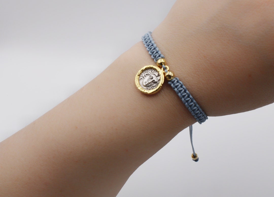 Antique Silver Plated Coin Bracelet, Ancient Greek Coin Bracelet ...